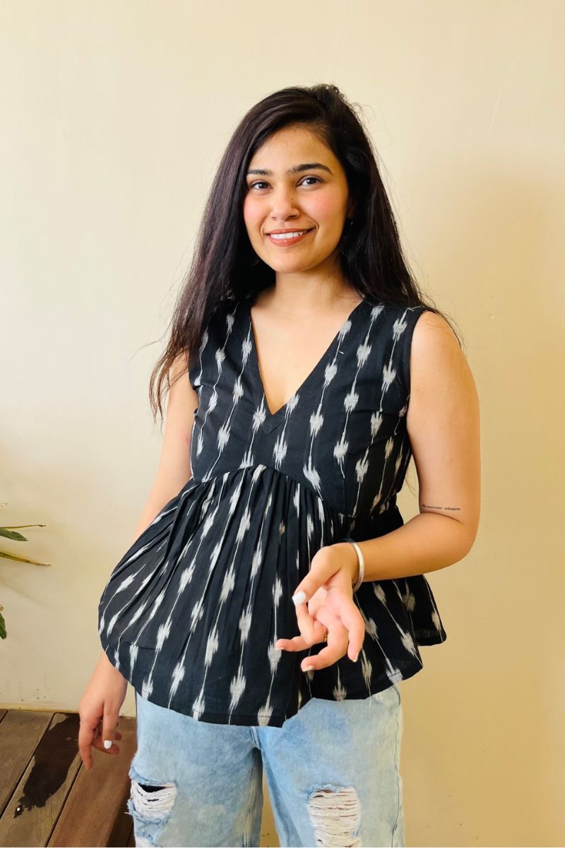 Black Ikat Top – Bohemian Dream